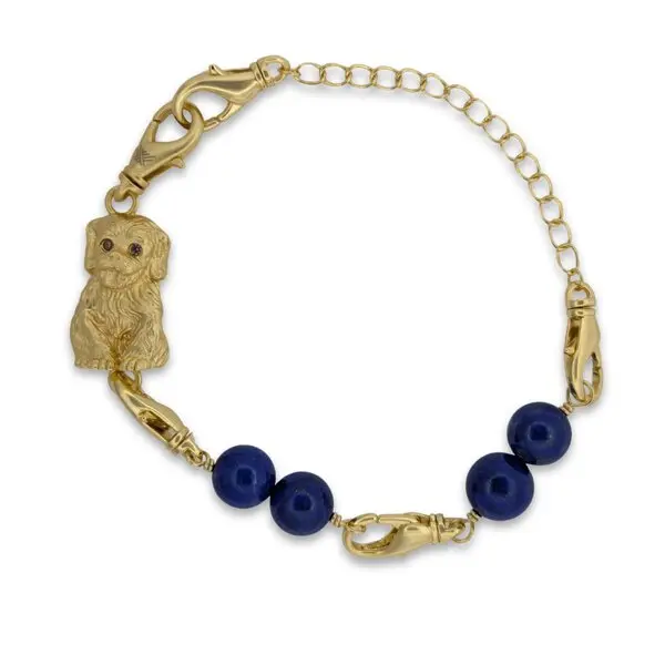 FRENVYRN Convertible Puppy Charm Bracelet - Blue/gold