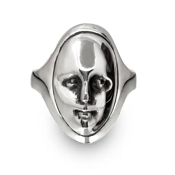 PERRY GARGANO The Stranger Face Signet Ring - Silver