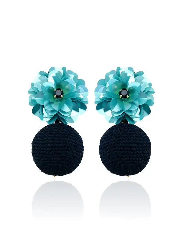 PINAR OZEVLAT Blossom Bon Bon Earrings - Black