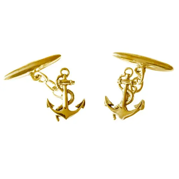 LEE RENEE Anchor Cufflinks - Gold