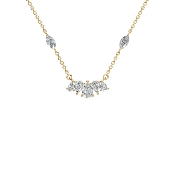 AYA FINE JEWELRY Eighteen Kt Gold Celeste Reverie Pear Diamond Pendant Necklace - Yellow