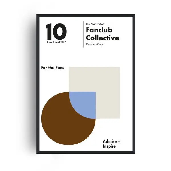 FANCLUB Core 10 Year Retro Giclee Art Print A2 - White