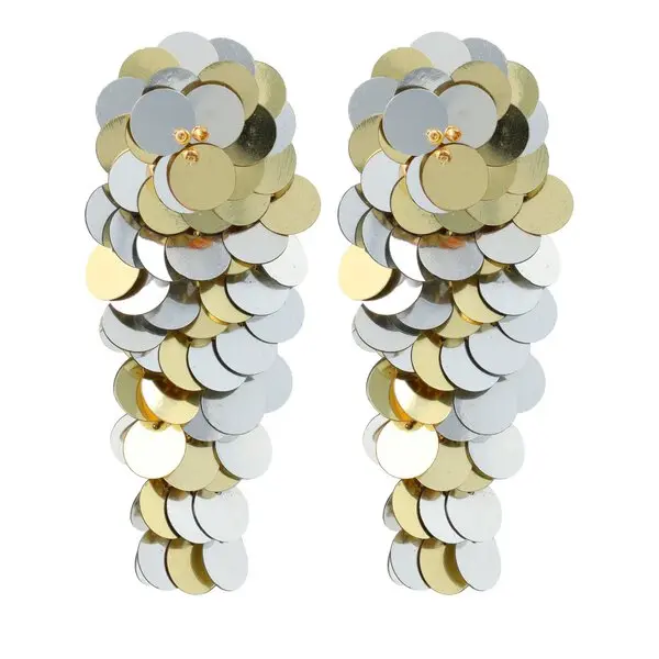 LOTT. GIOIELLI Sequin Waterfall Earrings - Silver/gold