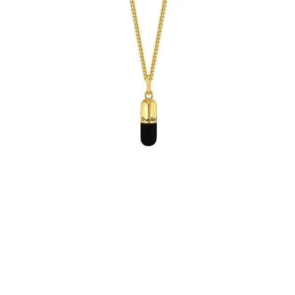 TRUE ROCKS Mini Pill Pendant - Gold/black