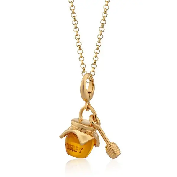 LILY CHARMED Gold Plated Honey Pot Charm Necklace - Gold/orange