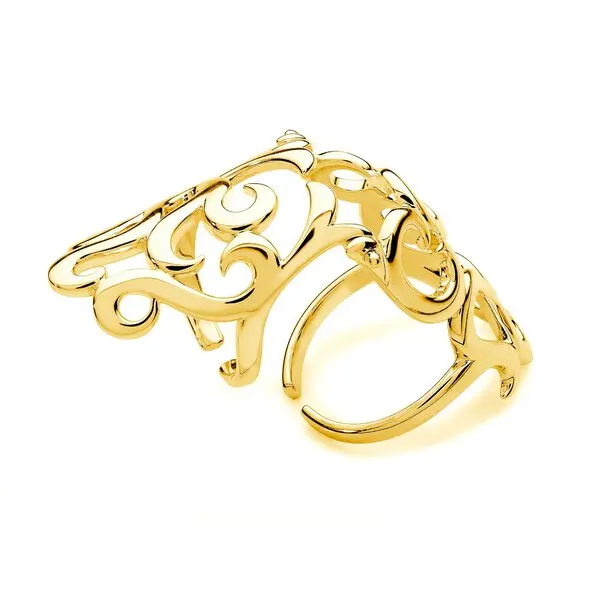 LUCY QUARTERMAINE Elements Armour Ring In Vermeil - Gold