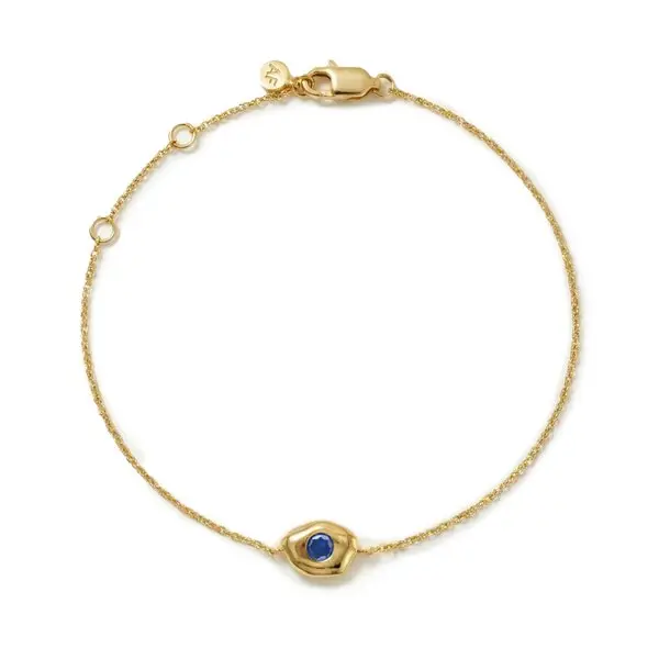 ARCTIC FOX & CO. Birthstone Bracelet Gold Vermeil - Gold/blue