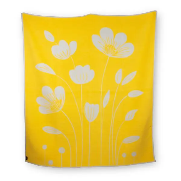 HEATING & PLUMBING LONDON Orange / Grey Recycled Cotton Blanket Bloom - Orange/grey