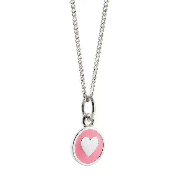 LIME TREE DESIGN Powder Enamel Heart Necklace - Pink