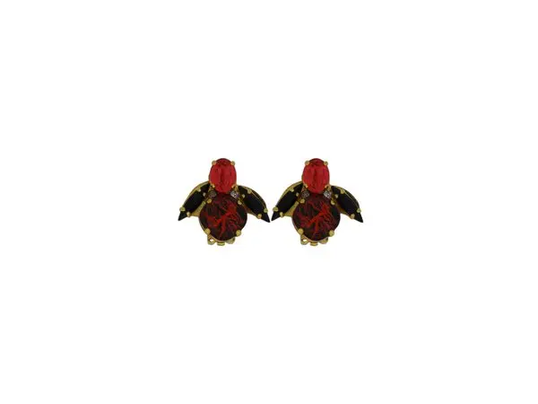 VICKISARGE Spooky Bee Clip-on Earrings - Red