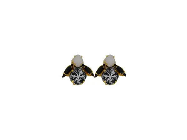 VICKISARGE Spooky Bee Clip-on Earrings - White