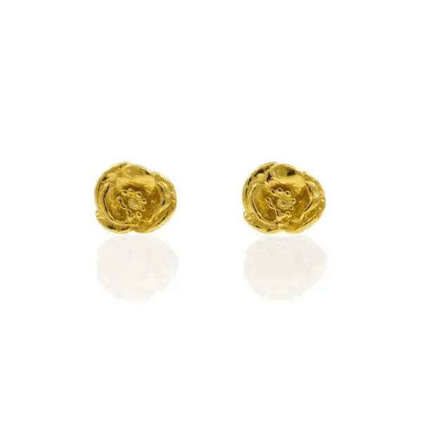 LEE RENEE Poppy Stud Earrings - Gold