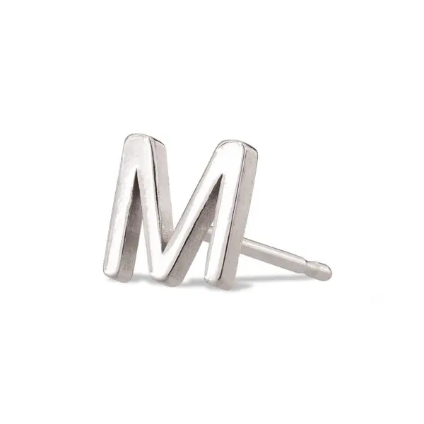 Maya Brenner Designs 14k Gold Letter Stud Earring - White