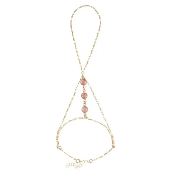 LYA SOUL JEWELRY Aponi Hand Chain - Gold/red