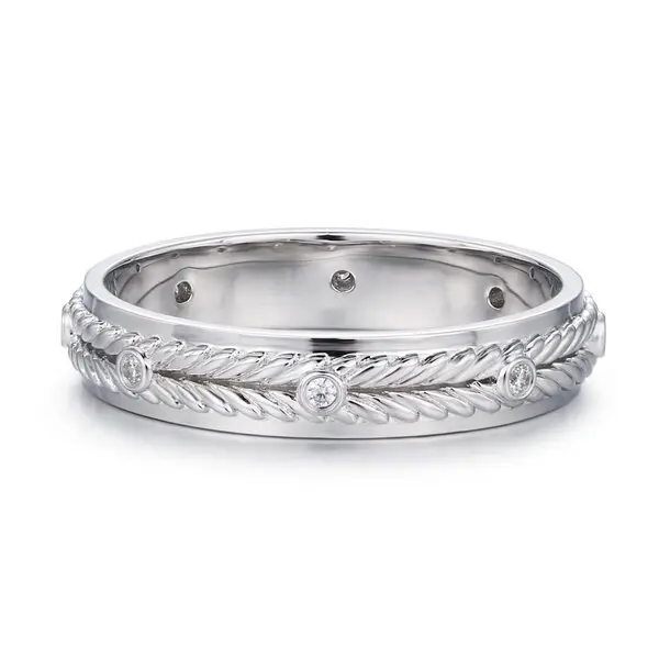 AZURA JEWELRY NEW YORK Harvest Eternity Band White Topaz White Gold Vermeil - Silver