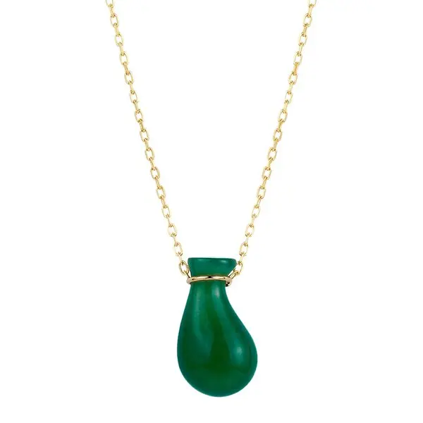 SEREE Pendant Necklace Jade Stone - Green