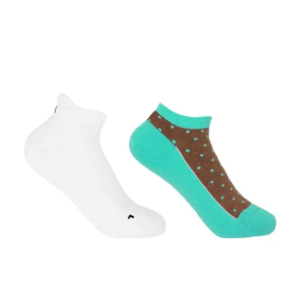 PEPER HAROW - MADE IN ENGLAND Polka Dot And Solid Trainer Socks Bundle - Green