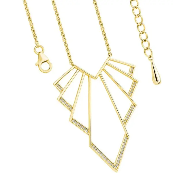 LUCY QUARTERMAINE Chrysler Art Deco Vermeil Pendant - Gold