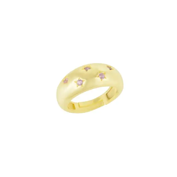 SPERO LONDON Celestial Star Dome Ring - Pink