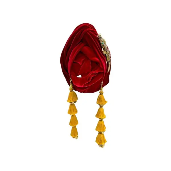 JULIA CLANCEY Miami Ruby Alligator Dorado Turban - Red
