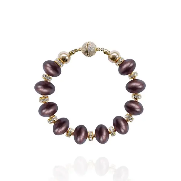 SAULE LABEL Mika Beaded Bracelet - Gold/brown