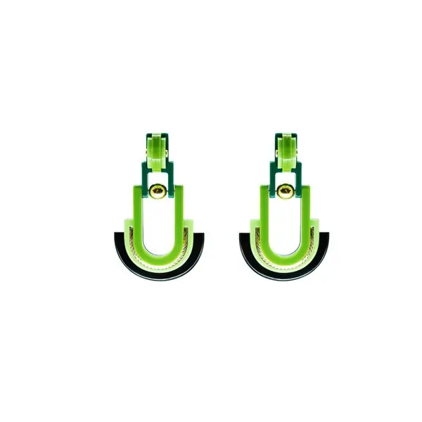 GISSA BICALHO Handmade Acrylic Dangle Earrings - Green
