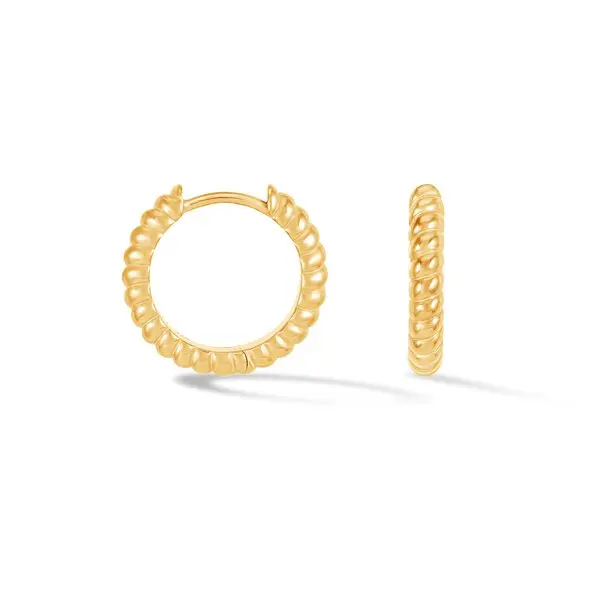 DOWER & HALL Vermeil Twist Huggie Hoop Earrings - Gold