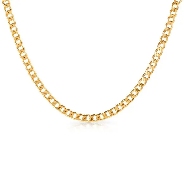 KASUN LONDON Iron Maiden 925 Sterling Curb Chain Necklace - Gold