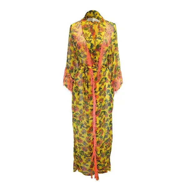 JENNAFER GRACE Marlene Costa Del Sol Wrap Dress - Pink/yellow