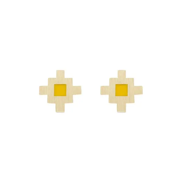 SHEIDA FARROKHI Minimal Flower Earrings - Gold/yellow