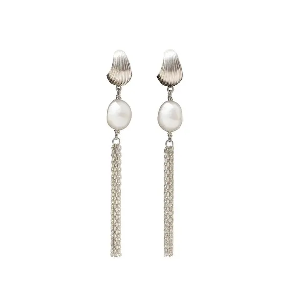 ZOË & MORGAN Esme Pearl Drop Earrings - Silver