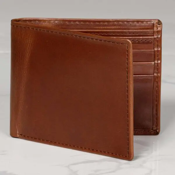 HIDES LEATHER CO. Handmade Leather Wallet, Classic Compact Cash & Card Holder - Brown