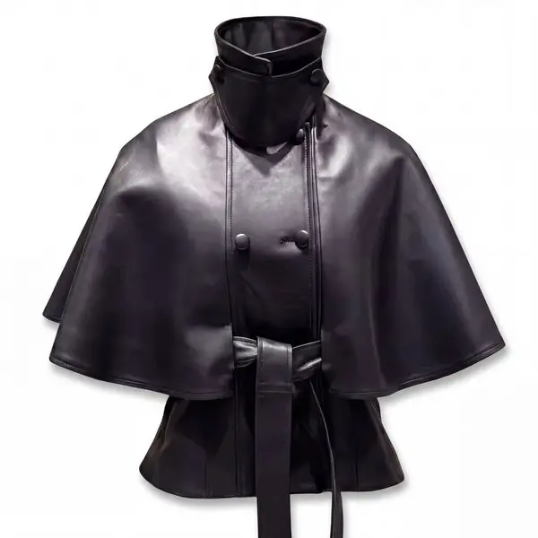 IRMAK SU GUCLU Arno Cape-structured Leather Jacket