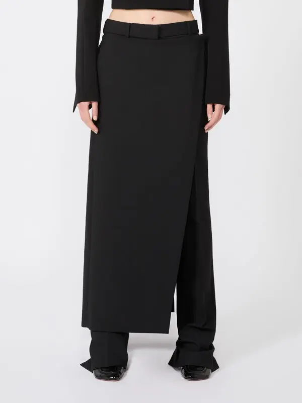 Max Mara Stretch Wool Trousers With Detachable Panel
