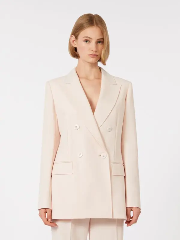 Max Mara Fitted Wool Crepe Blazer - Pink