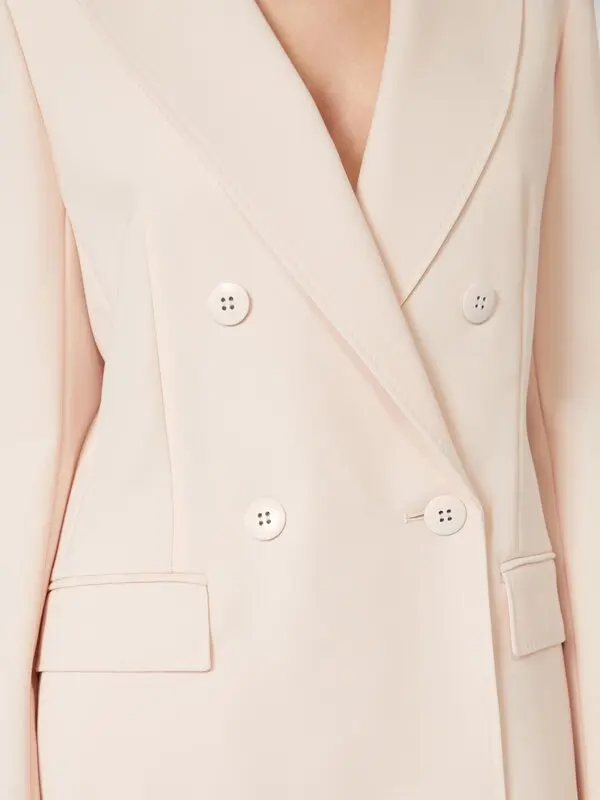 Max Mara Fitted Wool Crepe Blazer - Pink
