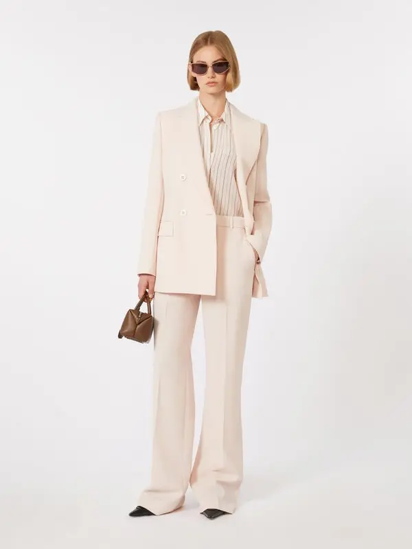 Max Mara Fitted Wool Crepe Blazer - Pink