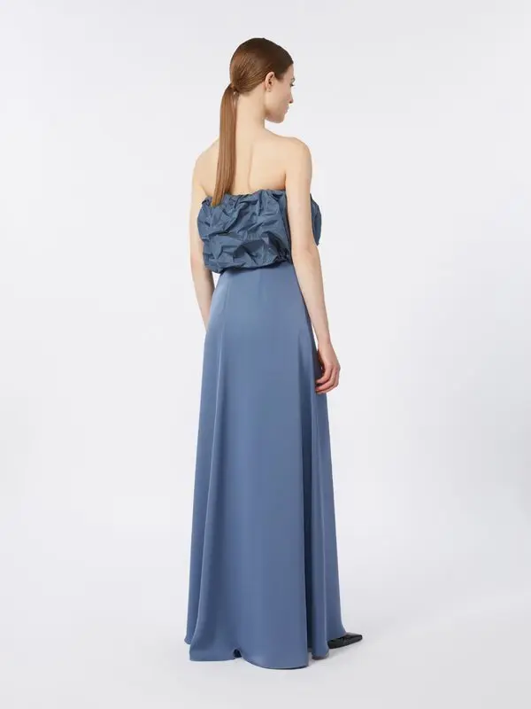 Max Mara Satin And Taffeta Maxi Bustier Dress