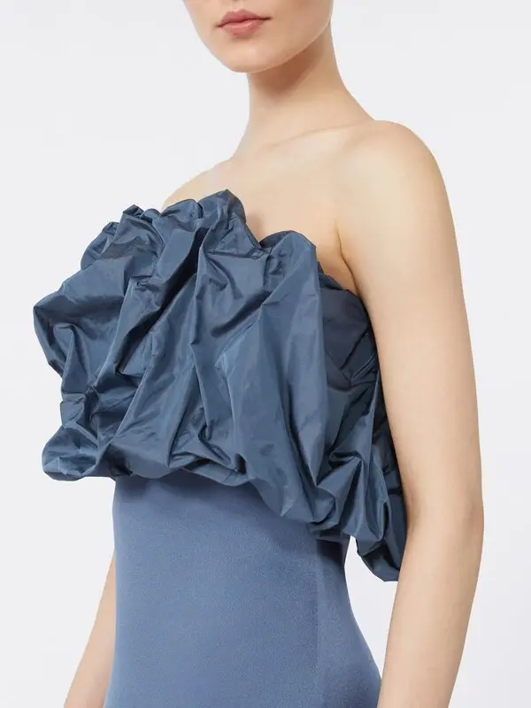 Max Mara Satin And Taffeta Maxi Bustier Dress
