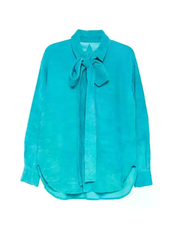 A LEATHER Ribbon Shirt