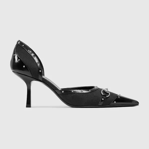 Gucci Savoy Gg Canvas Pump - Black