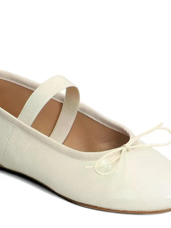 ANNIEL Bow-detail Elasticated-strap Ballet Flats - Neutrals