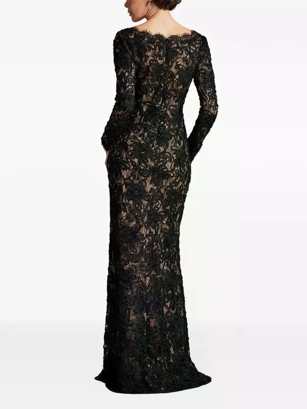 Tadashi Shoji Floral Lace Long-sleeve Maxi Dress