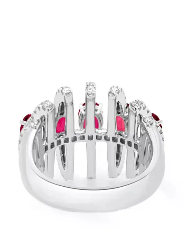 HYT JEWELRY Ruby And Diamond Multi-band Ring