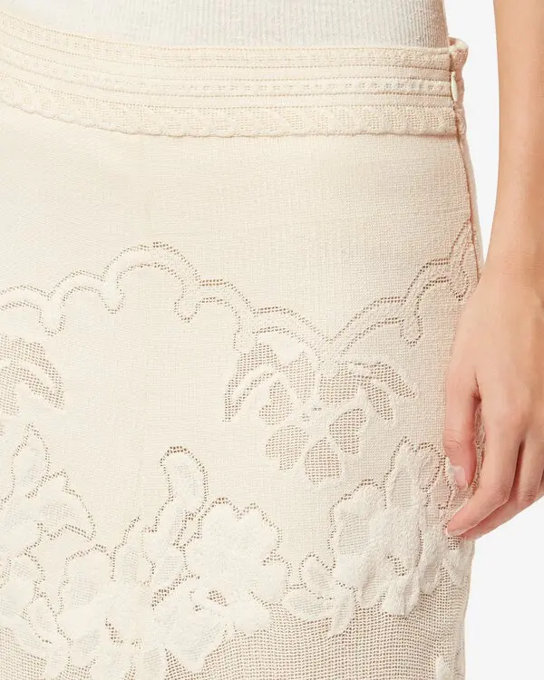 Isabel Marant Étoile Sanaya Embroidered Guipure Jacquard Skirt - Ecru