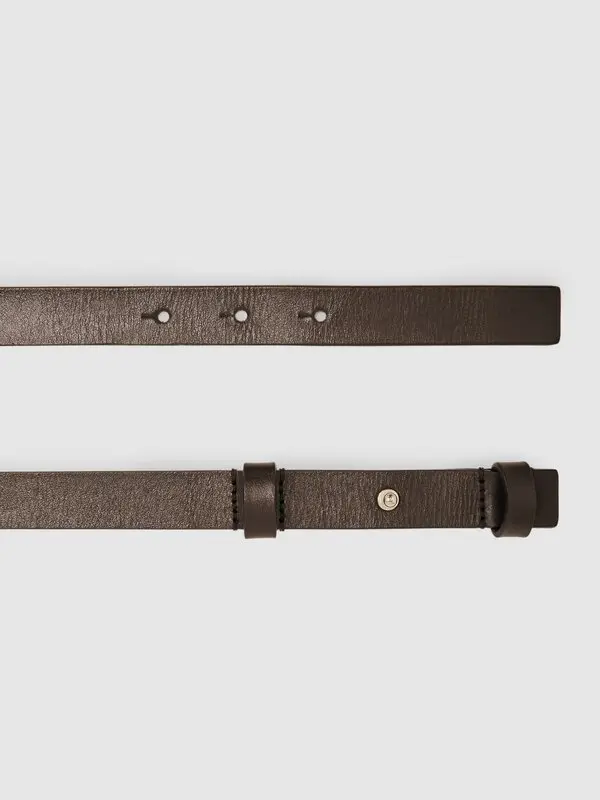 REISS Hayley Leather Square Hinge Belt