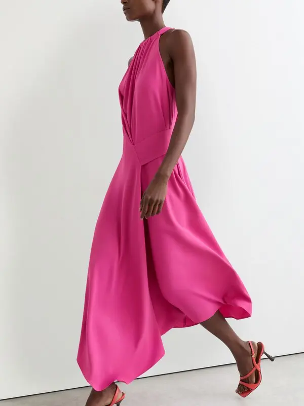 REISS Maeve Drape-detail Midi Dress