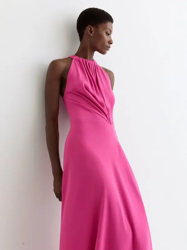 REISS Maeve Drape-detail Midi Dress