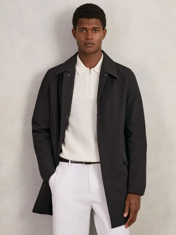 REISS Logan Hybrid Overcoat With Removable Funnel Neck
