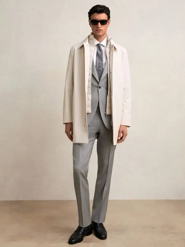 REISS Logan Hybrid Overcoat With Removable Funnel Neck